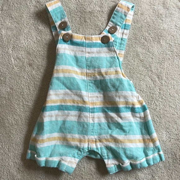 Purebaby | One Pieces | Purebaby Striped Linen Overalls 3 Months Worn ...